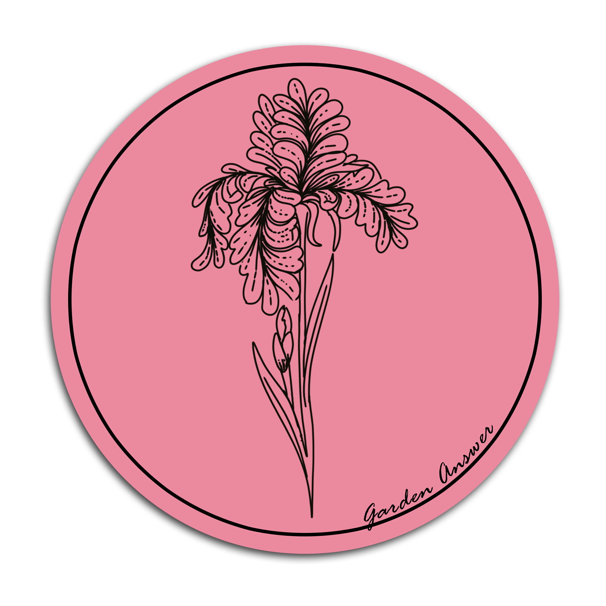 Iris Circle Sticker - Pink – Garden Answer